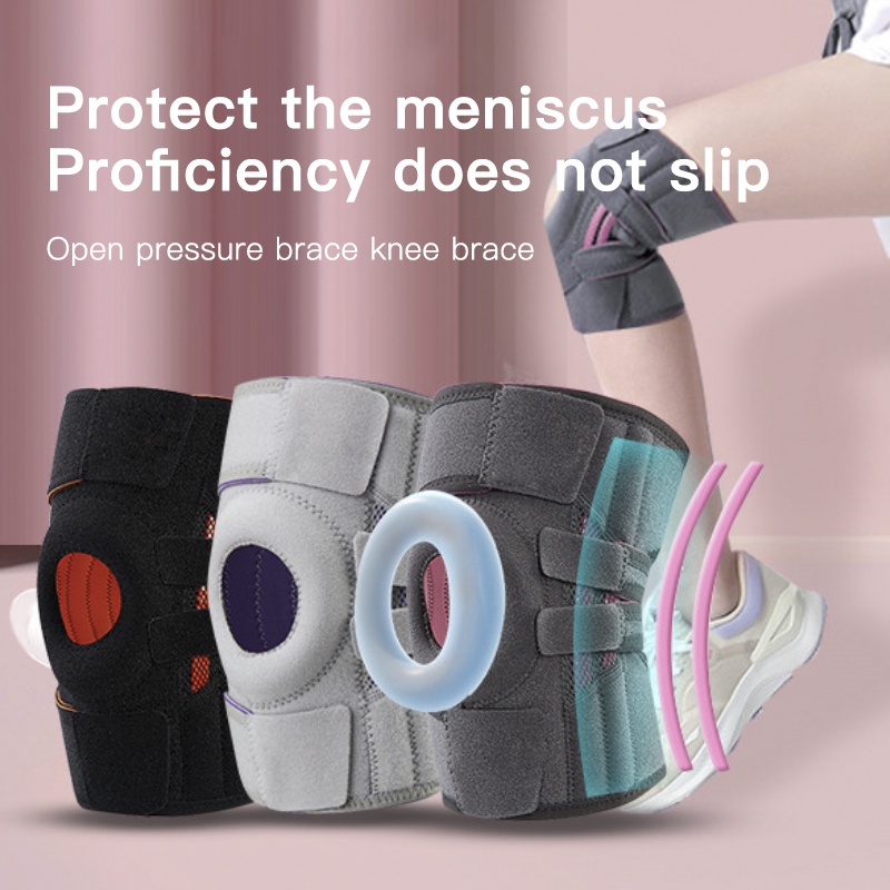 Sports Knee Pads Adjustable Silicone Spring Compression Support Knee ...