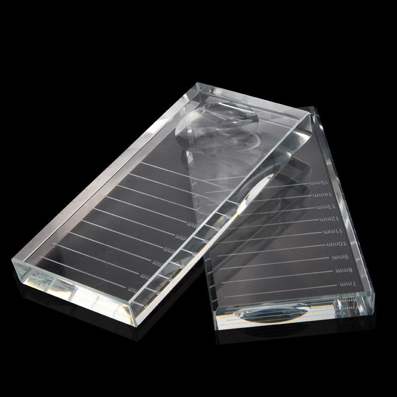 2 In 1 Glass Eyelash Glue Holder Eyelashes Extension Strip Pallet Lash Adhesive Storage Tray