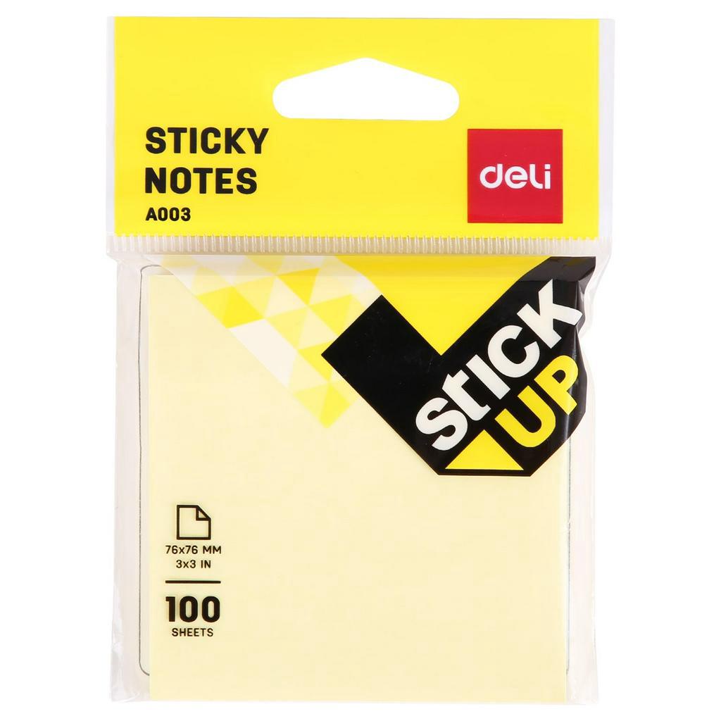 Deli A00352 Sticky Note Yellow or Sticker Pad 3x3in(1pc) | Shopee ...