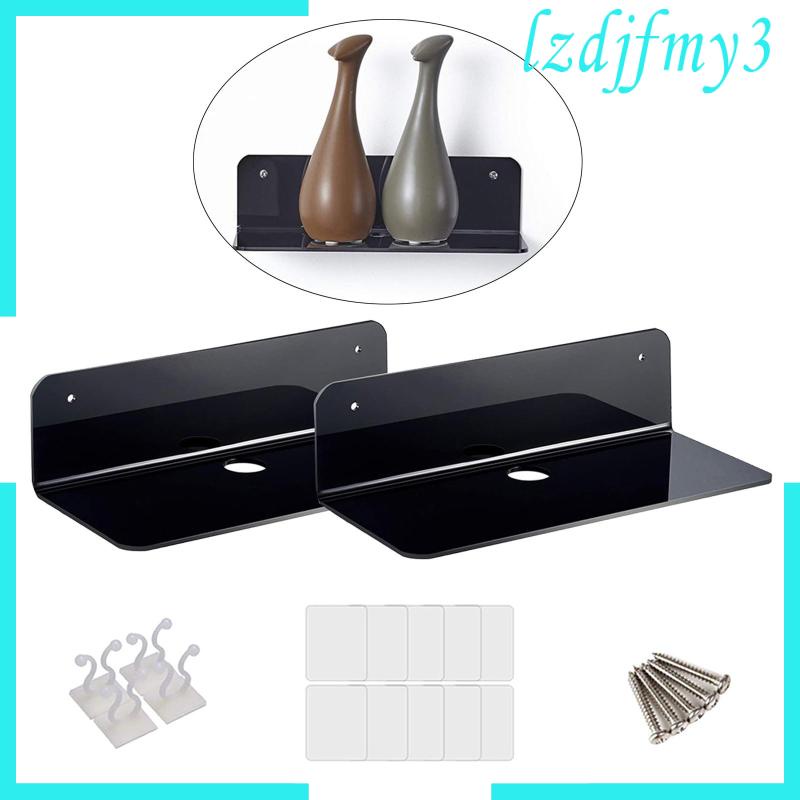 Cozylife 2x Acrylic Floating Wall Rack Small Display Shelf for Wireless ...