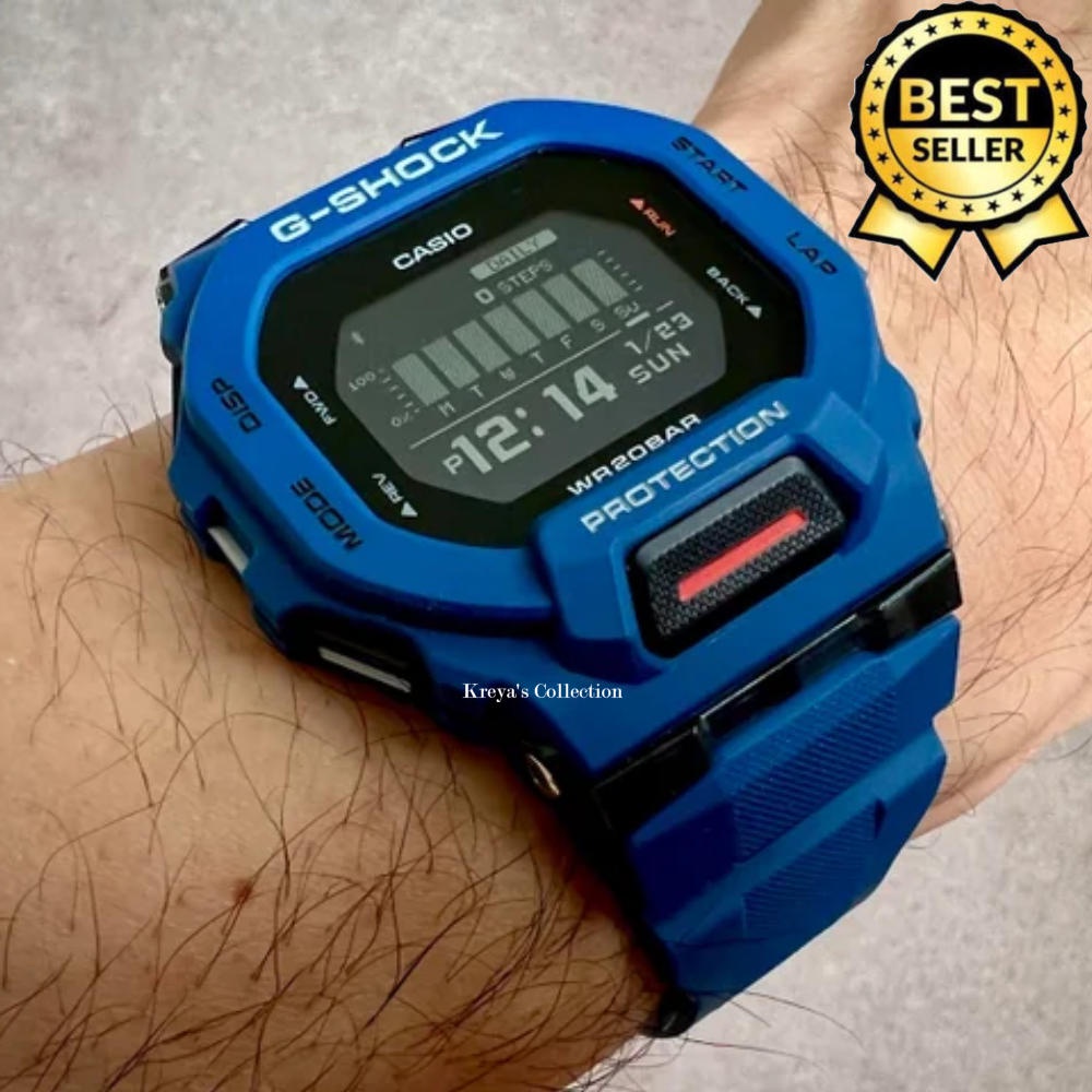 Casio New GBD-200 Digital Blue Black Resin Band Waterproof Sports Watch ...