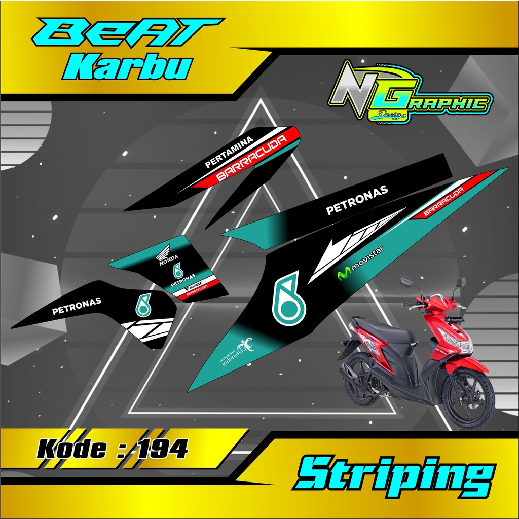 Striping Stickers BEAT LAMA motif PETRONAS RACING INDONESIA PETRONAS ...