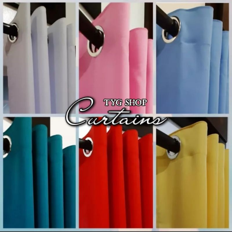 PLAIN RING CURTAINS (GEENA FABRIC) 6&7'feet TYG SHOP CURTAINS | Shopee ...