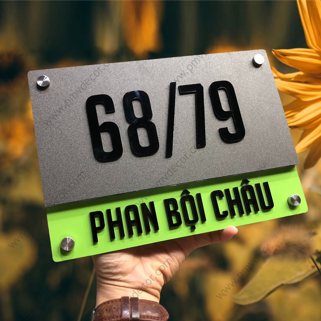 BOARDS, HOUSE NUMBER SIGNS. Alcorest Green rice + mica rolled with ...