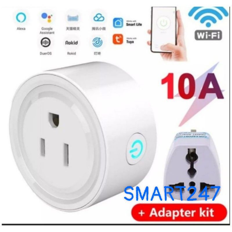 Wifi Socket with On-Off Timer on App/App Smartlife/10A 16A US. Adapter ...