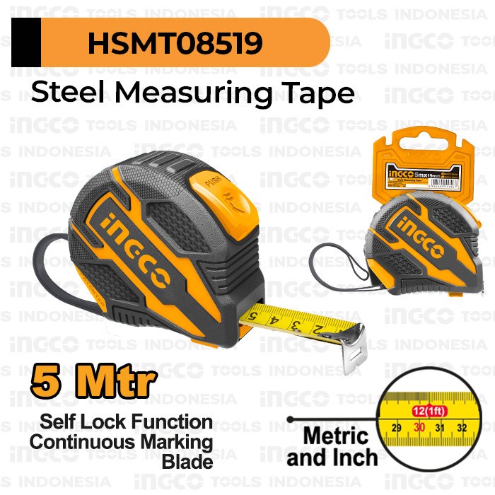(Best)Ingco Hsmt08519 Steel Tape Measure (5M Meters Re80G77) Iron ...