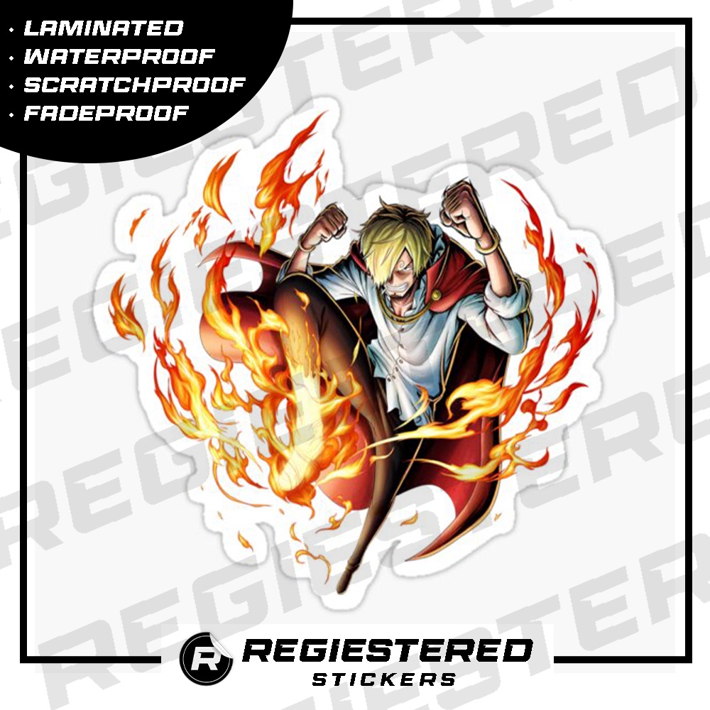 Sanji One Piece Vinyl Sticker Waterproof Phone Helmet Tumbler ...