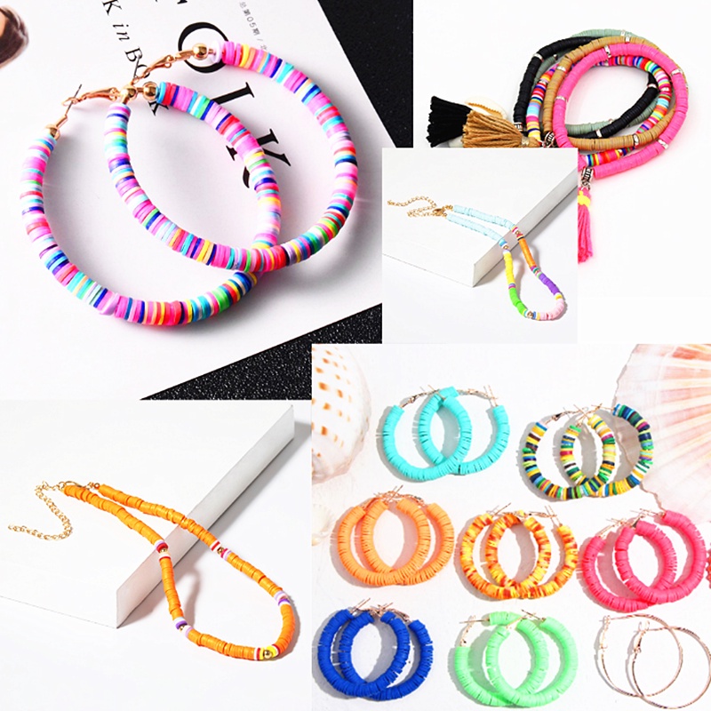 1Pc/40cm polymer clay spacer beads long chain for DIY jewelry making ...