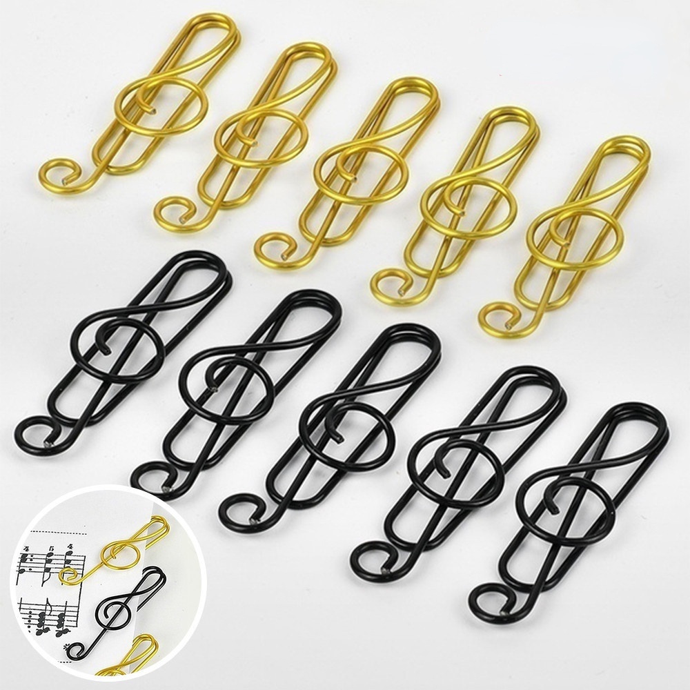 20Pcs 5Pcs Creative Musical Note Metal Paper Clip Stationery Bookmark ...