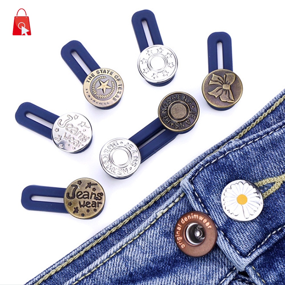 Metal Retractable Buckle Buttons for Clothing Jeans Adjustable ...