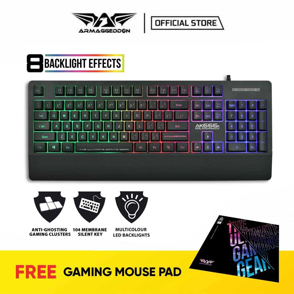 Armaggeddon AK666x Kalashnikov Spill Proof Backlit Membrane Gaming ...