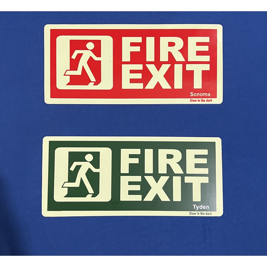 A-Mart Glow in The Dark High Impact Plastic Fire Exit Signage 4 x 9 ...