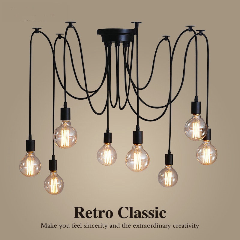 DIY Retro Chandelier Bar Counter Light Multi-Light Pendant Lamp ...