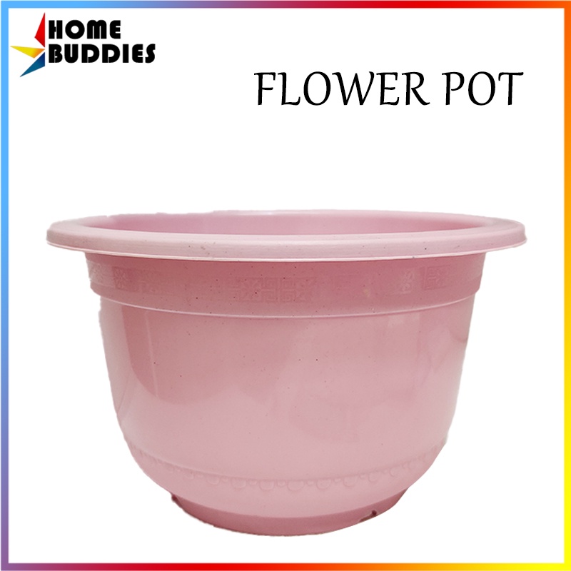 Pink Flower Pot Plastic Flower Pots Outdoor Garden Planters with ...
