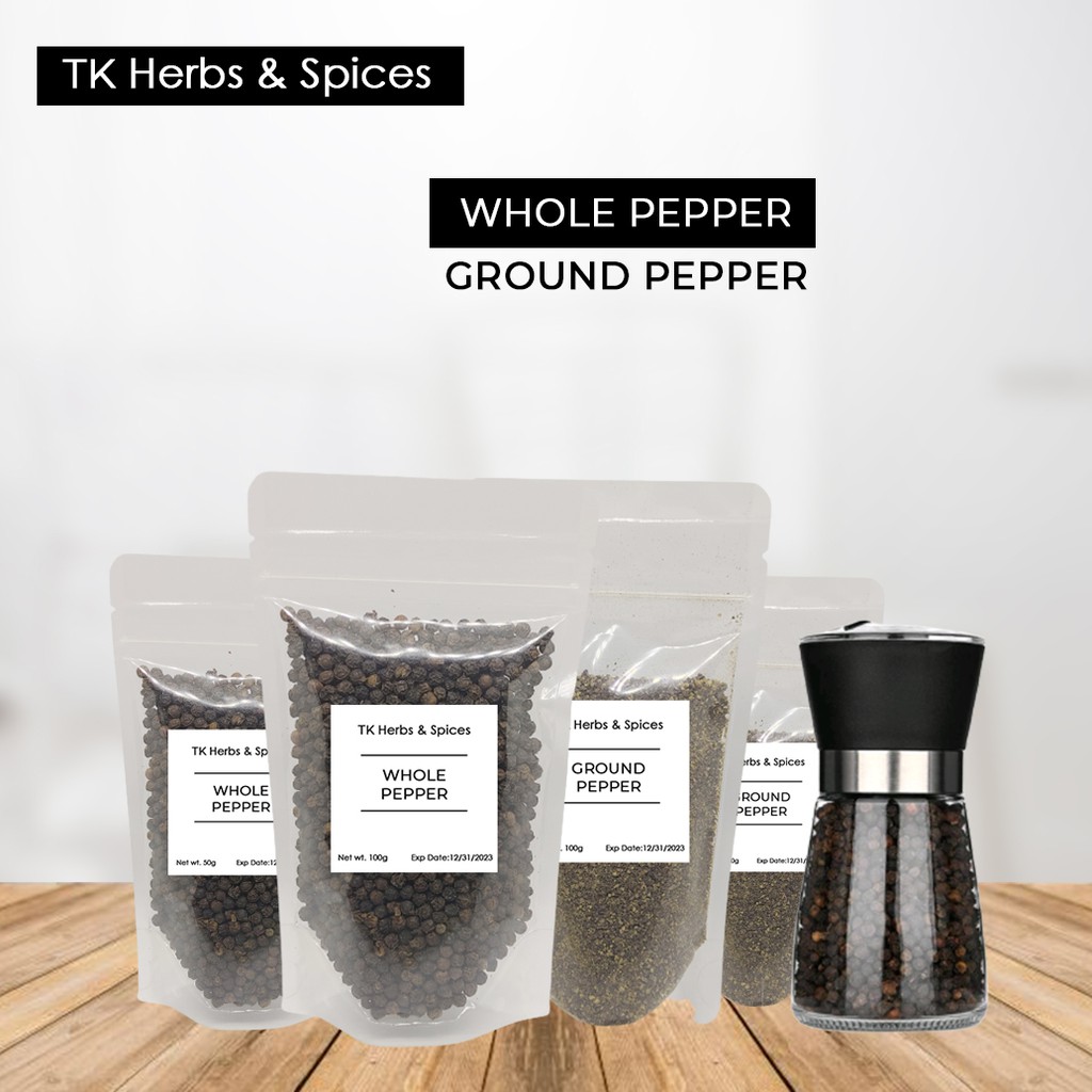 Premium Black Pepper / Whole & Ground / 50 grams & 100 grams | Shopee ...