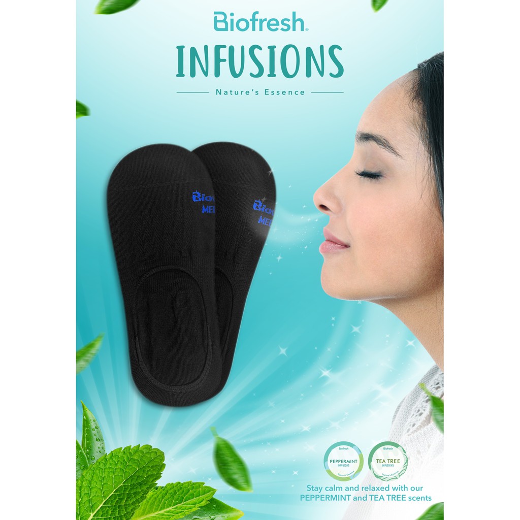 Biofresh Men's Antimicrobial Infusion Cotton No Show Thin Casual Socks ...