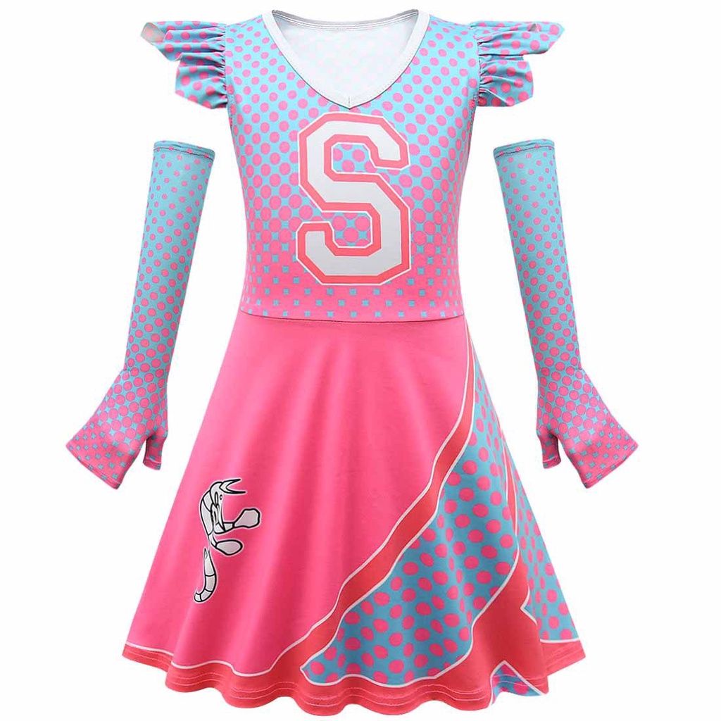 Girls Carnival Halloween Cheerleader Costume Cosplay Kids Zombie ...