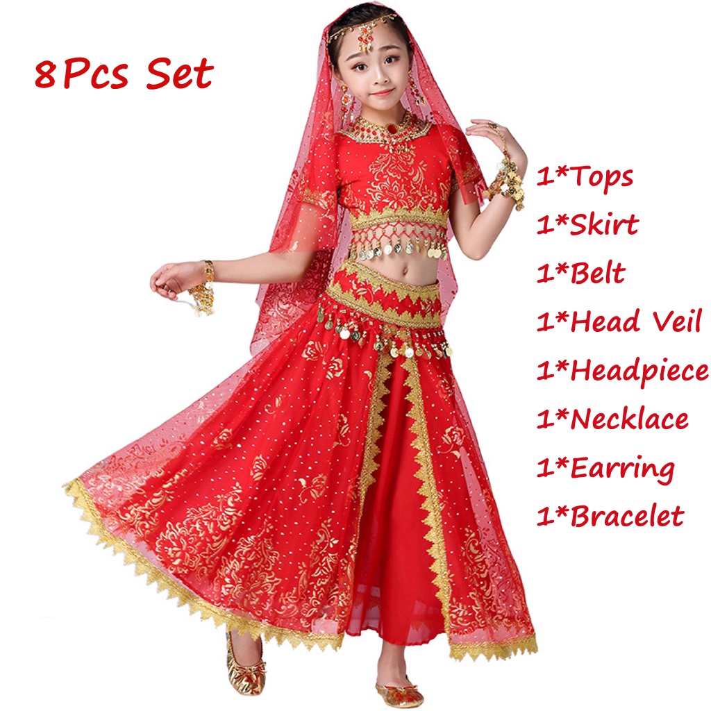 Lolanta Kids Girls Belly Dance Costume Halloween Outfit Tribal Top ...