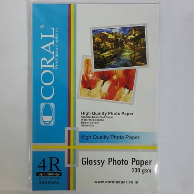 CORAL PHOTO PAPER GLOSSY PHOTO PAPER 4R 230 GSM | Shopee Philippines
