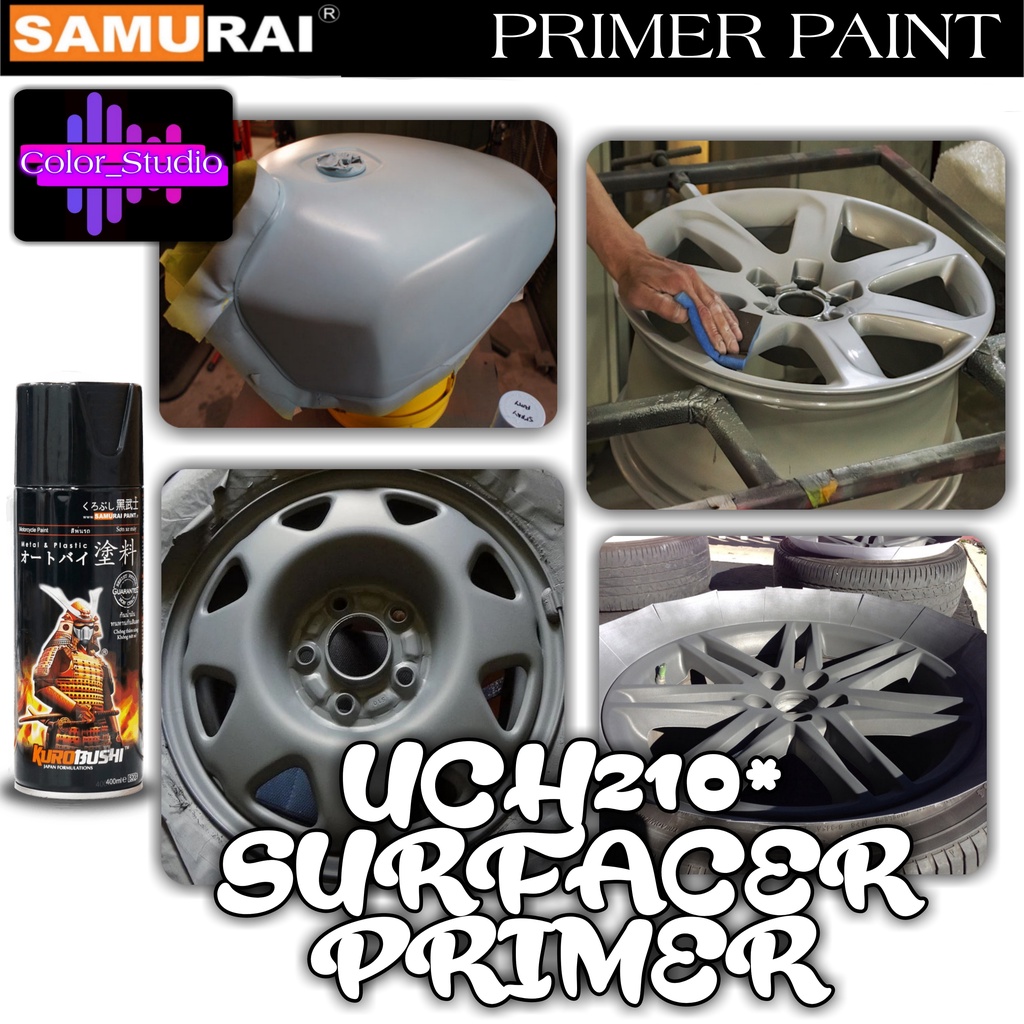 SAMURAI SPRAY PAINT UCH210 Surfacer Primer Grey Metal and Plastic - COD ...