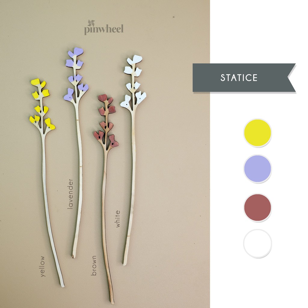 STATICE / LAVENDER -Stylized Hand Painted Wooden Flowers *SOLD PER ...