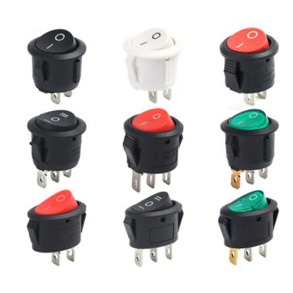 5PCS/Lot KCD1-105 Round Rocker Switch 2 Pin ON/Off Power Switch SPST ...