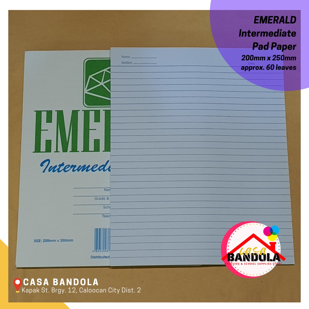 (1 pad) INTERMEDIATE PAD PAPER // APPROX. 80 LEAVES // ONE 1 WHOLE PAD ...