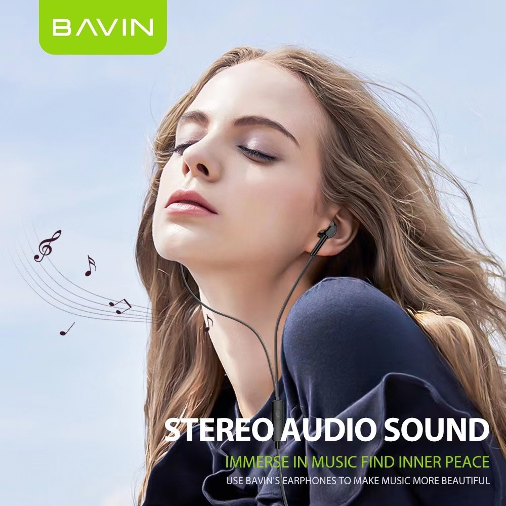 BAVIN【HX855】3.5MM Jack Wired Earphone Heavy Bass High Fidelity Stereo ...