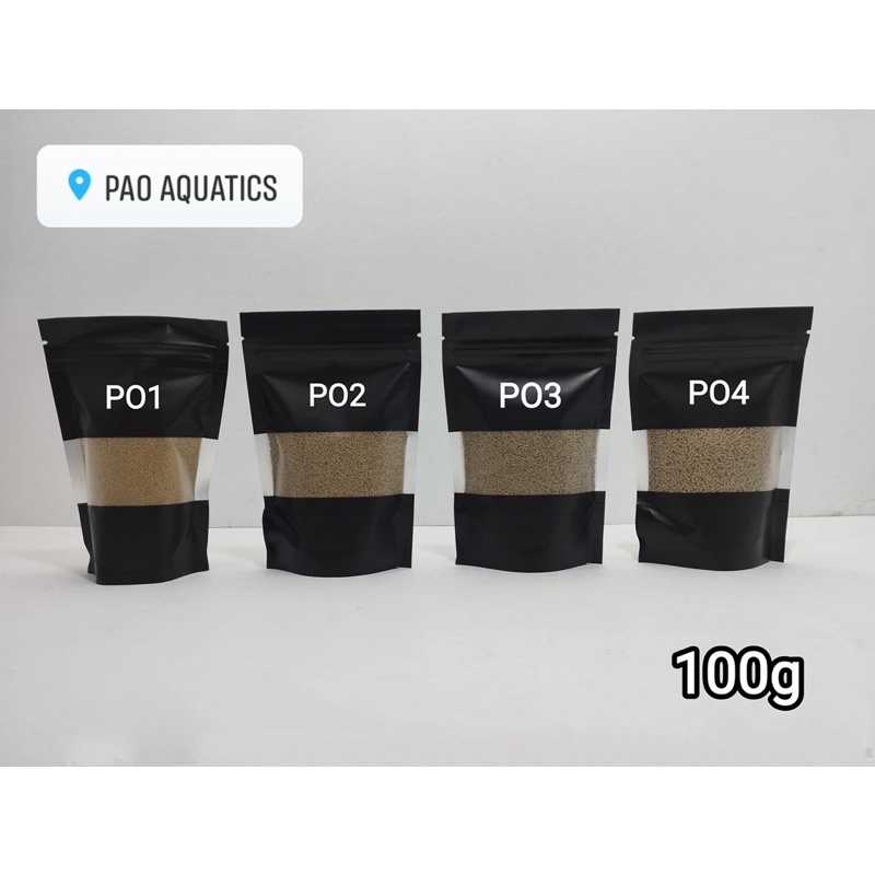 po1 and po2 and po3 and po4 tateh vannamei 100grams (sinking pellet ...