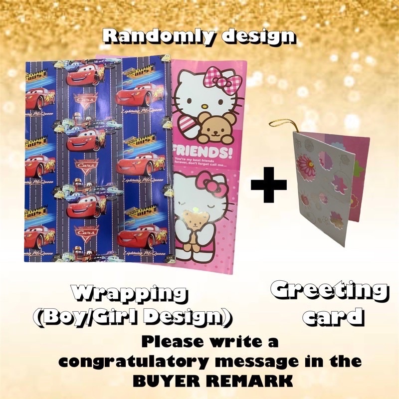 Wrapping with wrapping paper + Wish Card | Shopee Philippines