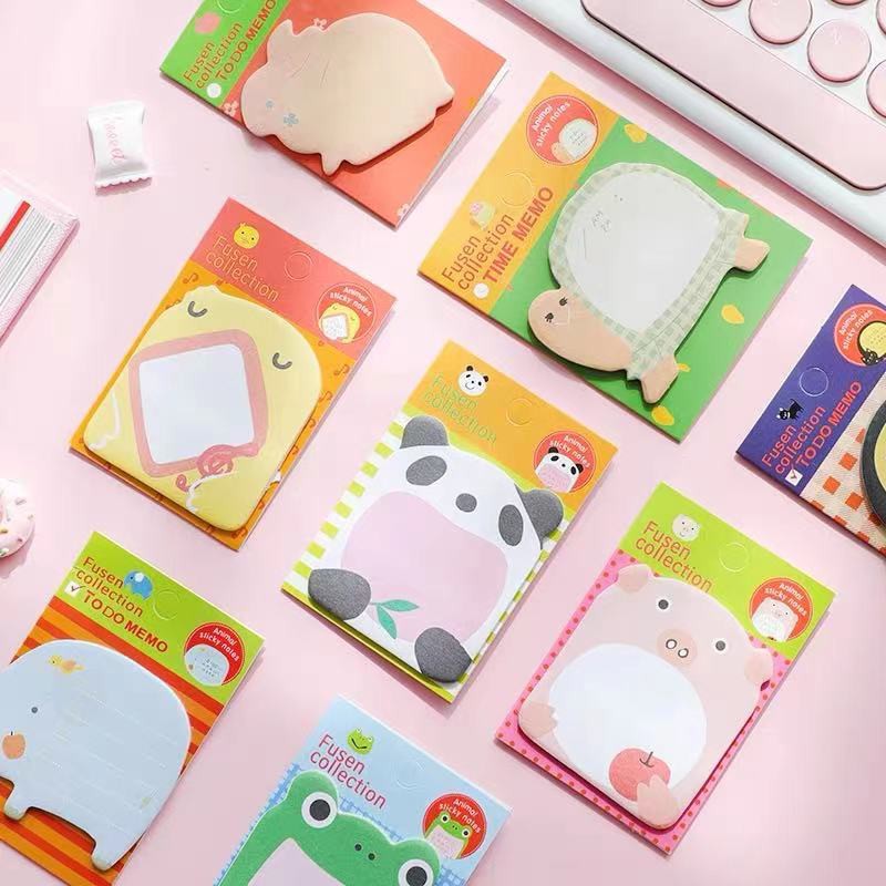 Kawaii Animal 20 Sheets Sticky Note Time Record Sticky Memo Student ...