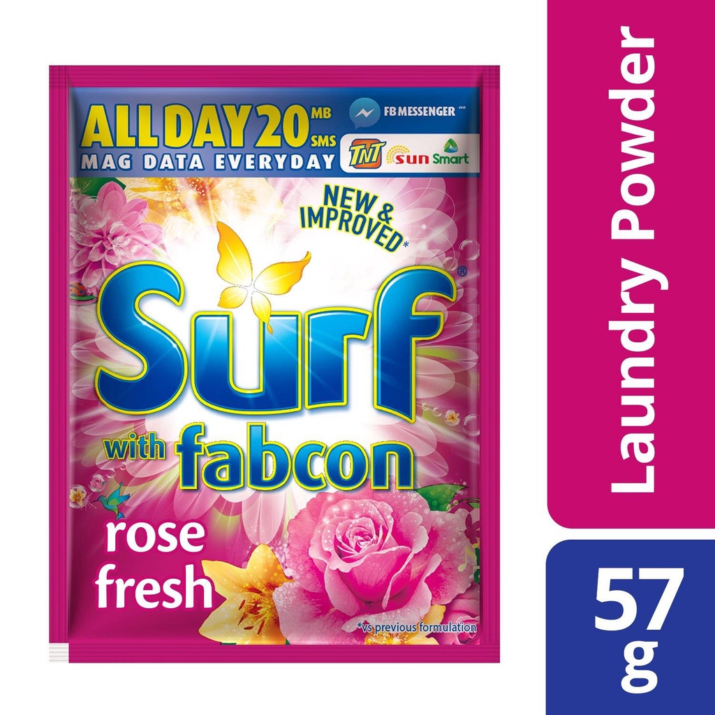 Surf Powder Detergent Rose Fresh 57G Sachet | Shopee Philippines