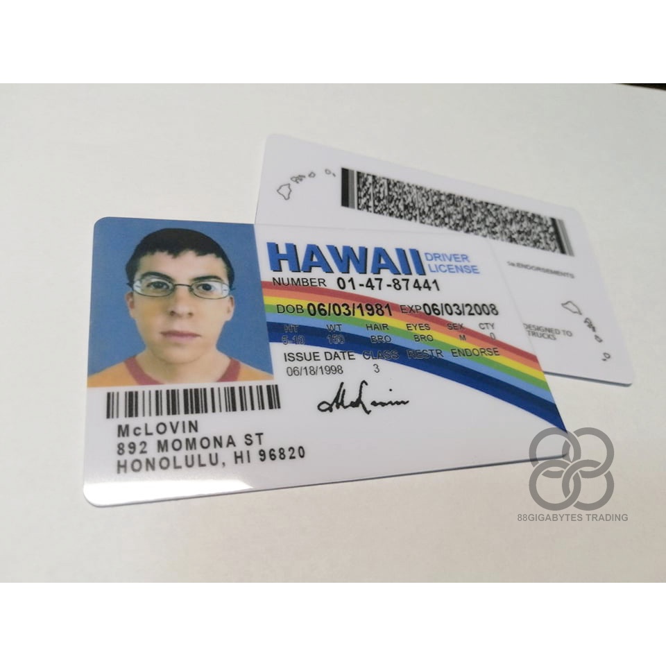 ☒∋Mclovin - Hawaii Drivers Id Card - Superbad - Novelty Movie Prop ...