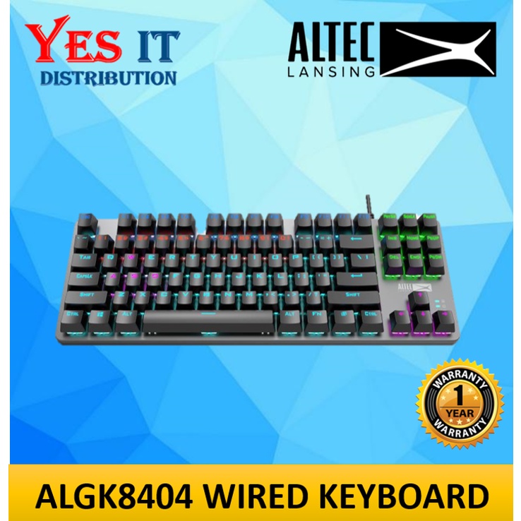 Altec Lansing ALGK8404 Wired Gaming Keyboard Breathing RGB Light ...