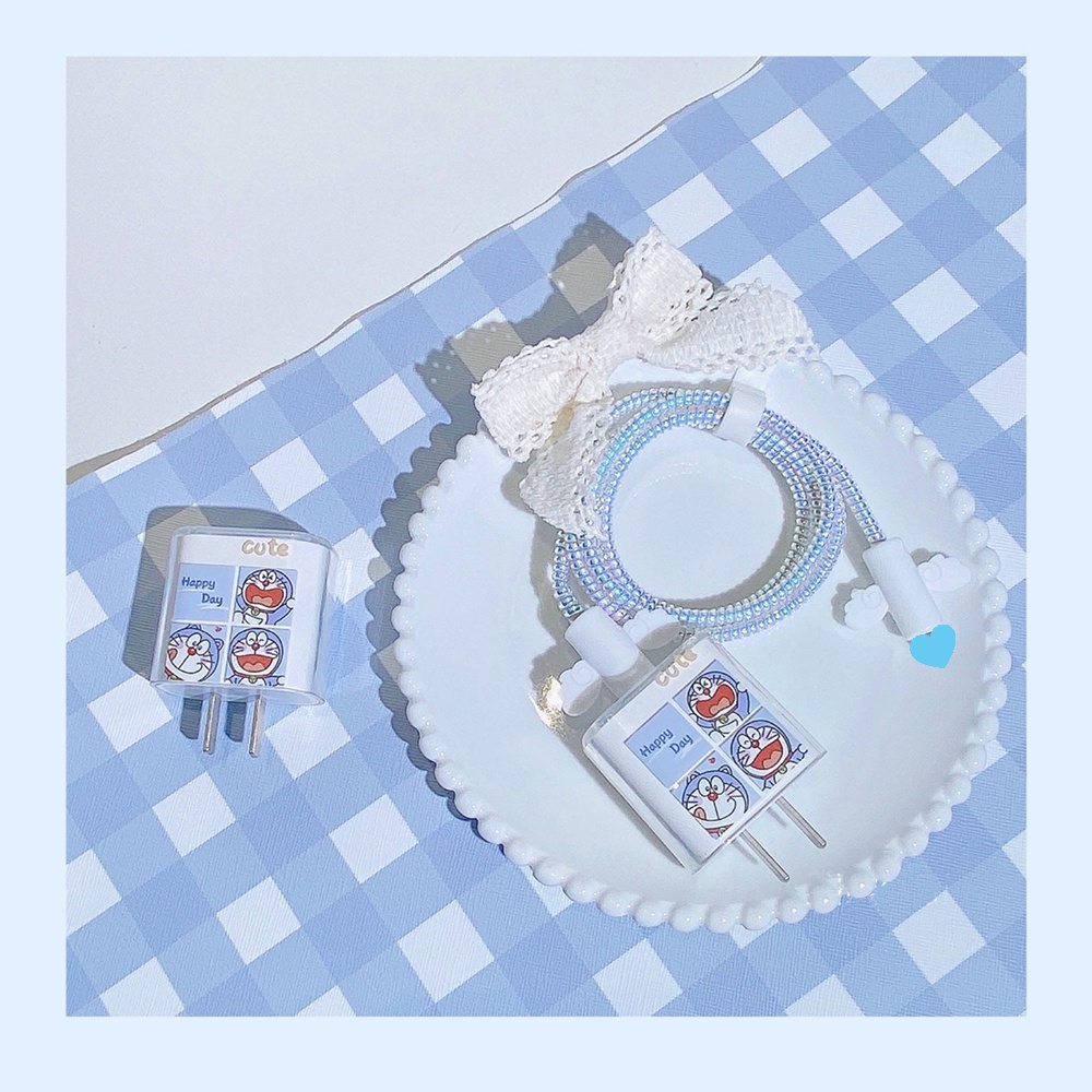Cute Cartoon Blue Cat Charger Cover Protector18w 20w compatible for ...