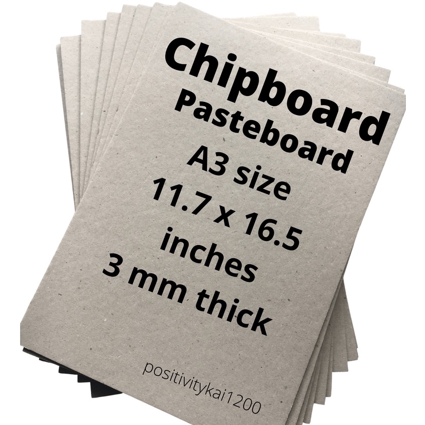(Positivity) 3mm Chipboard / Pasteboard A3 size, Extra Thick 3mm ...