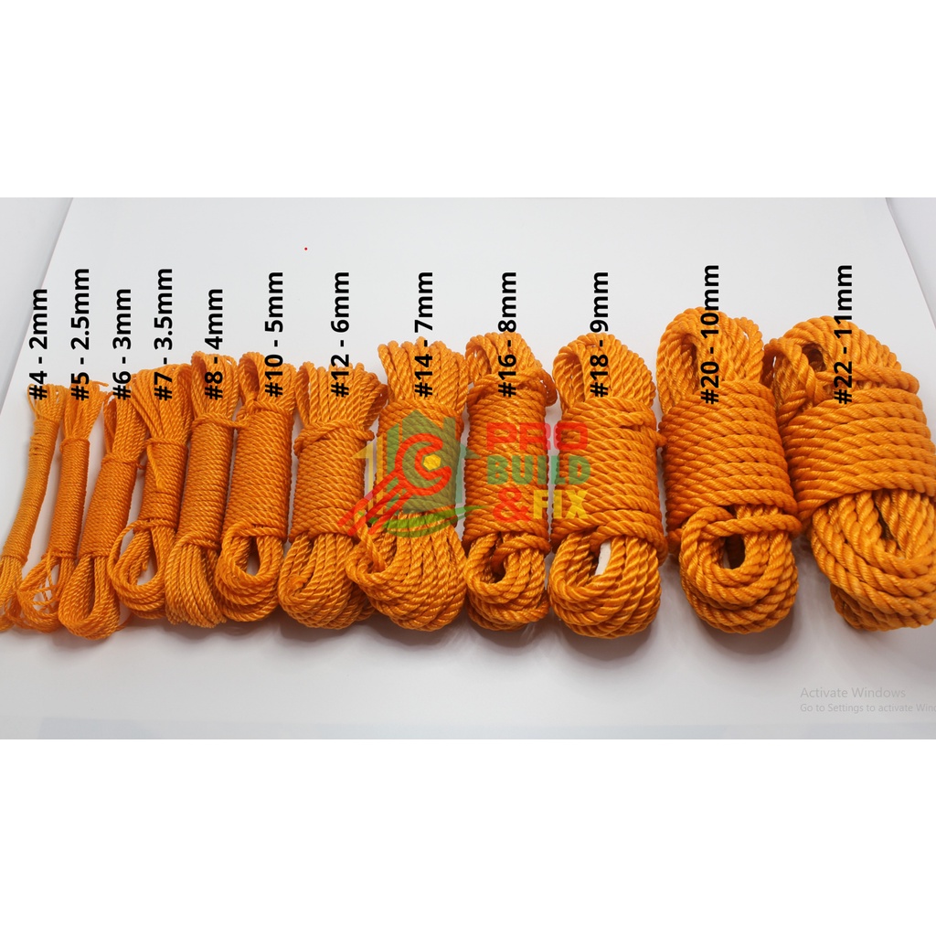 (Part 2) Nylon Rope 10meters (6mm, 7mm, 8mm, 9mm, 10mm, 11mm) High ...