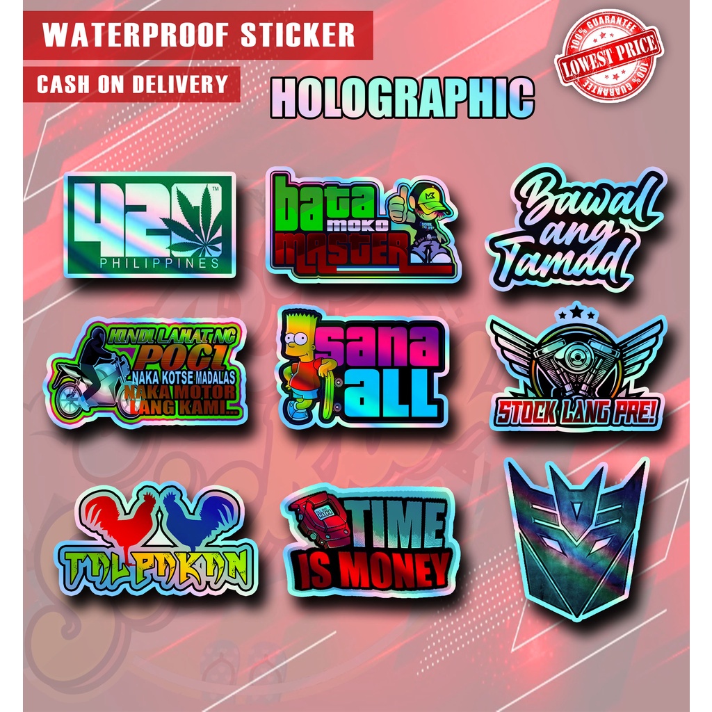 Holographic Stickers / Vinyl Stickers ( Set G ) | Shopee Philippines