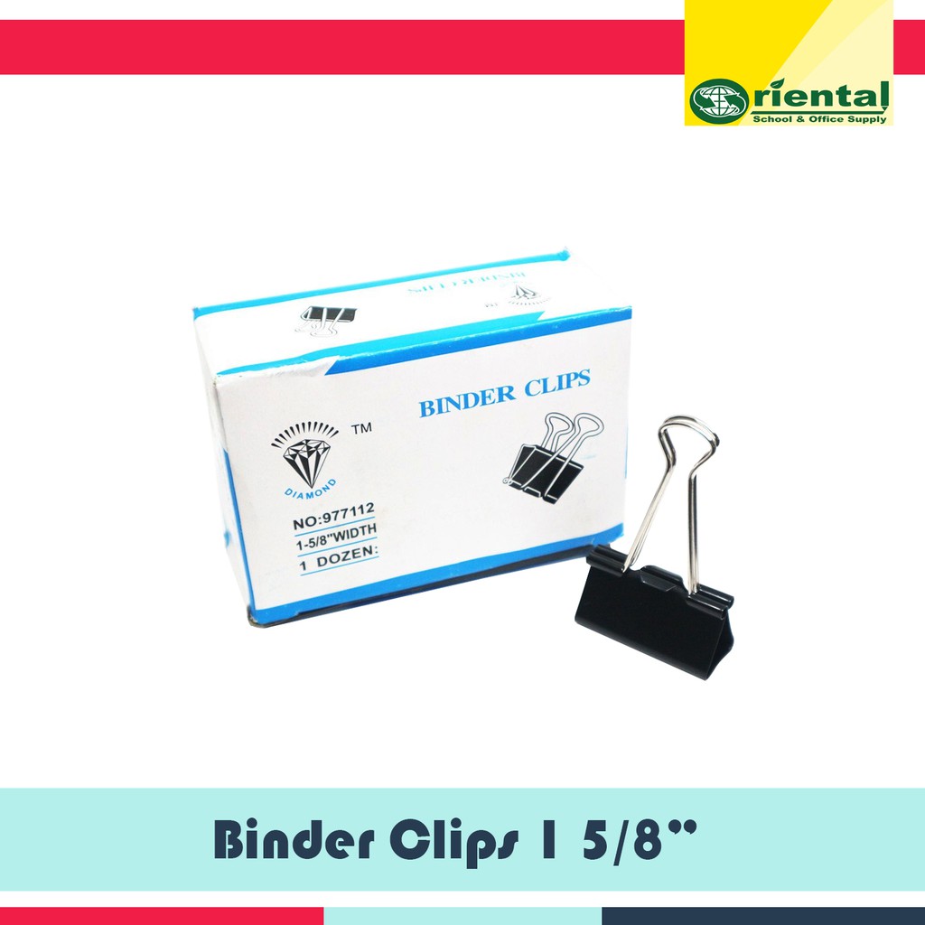 1 dozen Binder Clips 41mm - 1 5/8 inches - 12 pcs in a box - Sold per ...