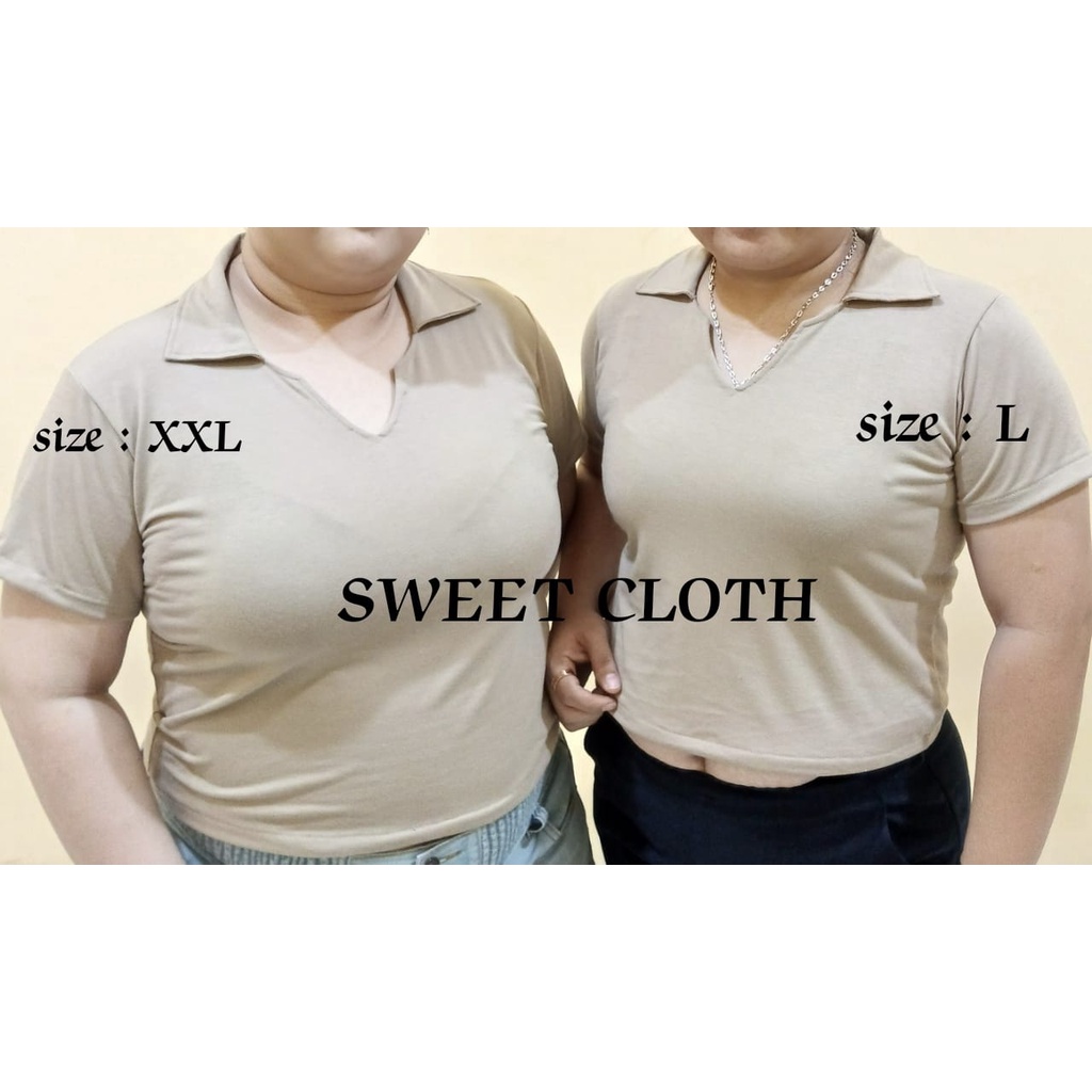 Sweet CLOTH - LAURA Crop Top Big Size Women's Jumbo Short T-Shirt ...