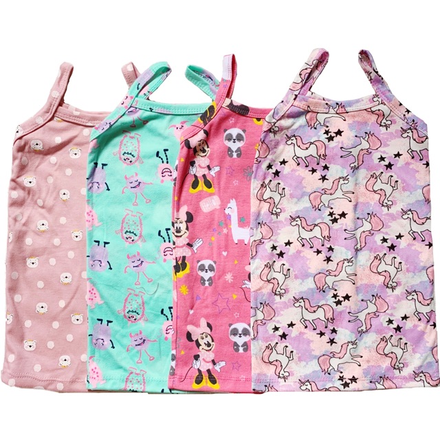 Kids Printed Cotton Sleeveless Spaghetti Strap Sando For Girls 1-3 ...