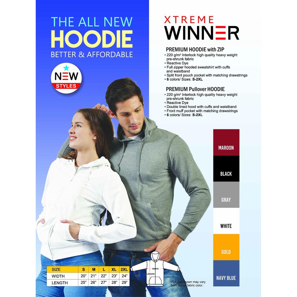 WINNER EXTREME ADULT PREMIUM HOODIES FULLZIP FLEECE | Shopee Philippines