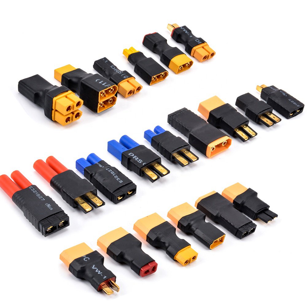 One piece XT30 XT60 XT90 TRX EC5 EC3 Deans T Plug HXT Female to Male Connectors Plug Adapter RC ...