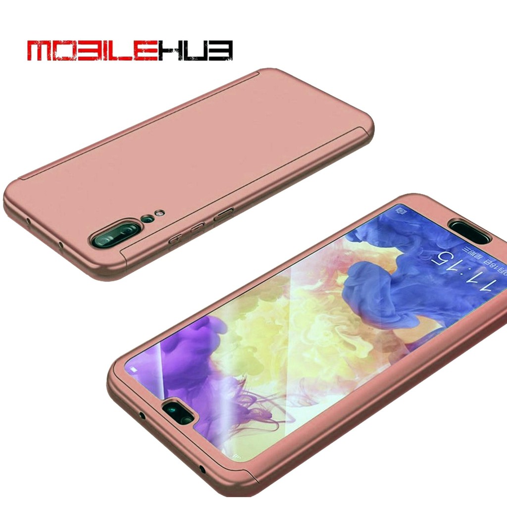 Huawei P20 Pro 360 Degree Full Body Armor Case with FREE TEMPERED GLASS (Rose Pink) | Shopee ...