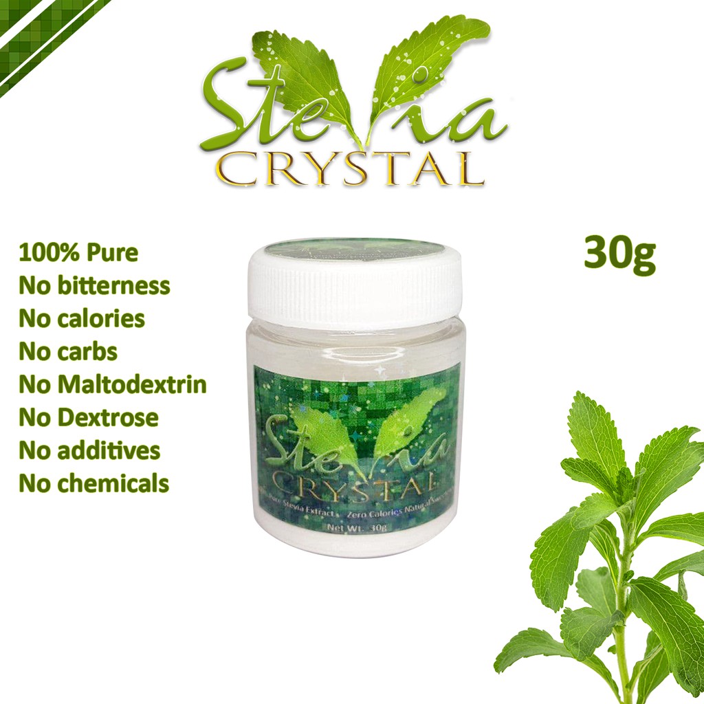 Stevia Crystal 100% Pure Stevia Extract 30g No Additives Natural Vegan ...