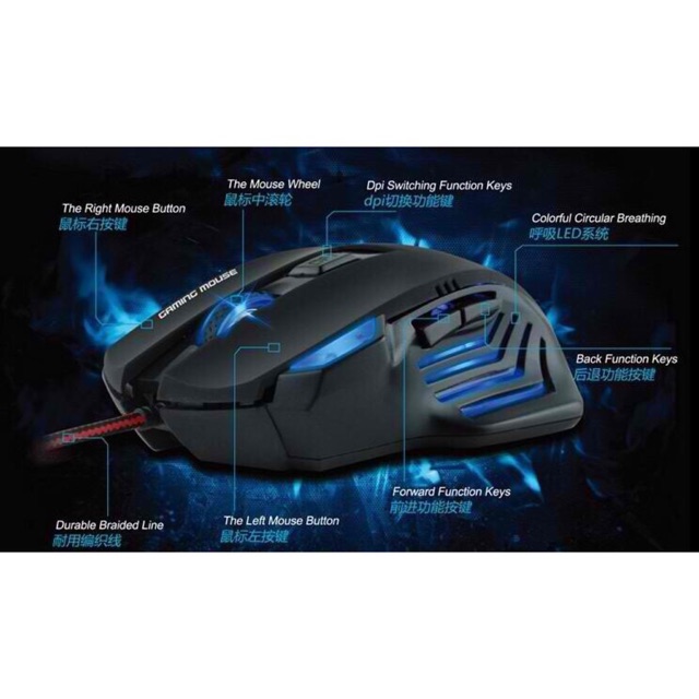 A50 Excellence Demon Baron LED Optical usb gaming mouse | Shopee ...