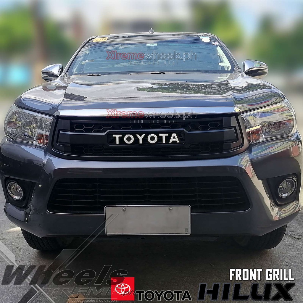 Hilux Revo J E G V 2016 - 2020Tundra Front Grill Matte Black w/ Toyota ...