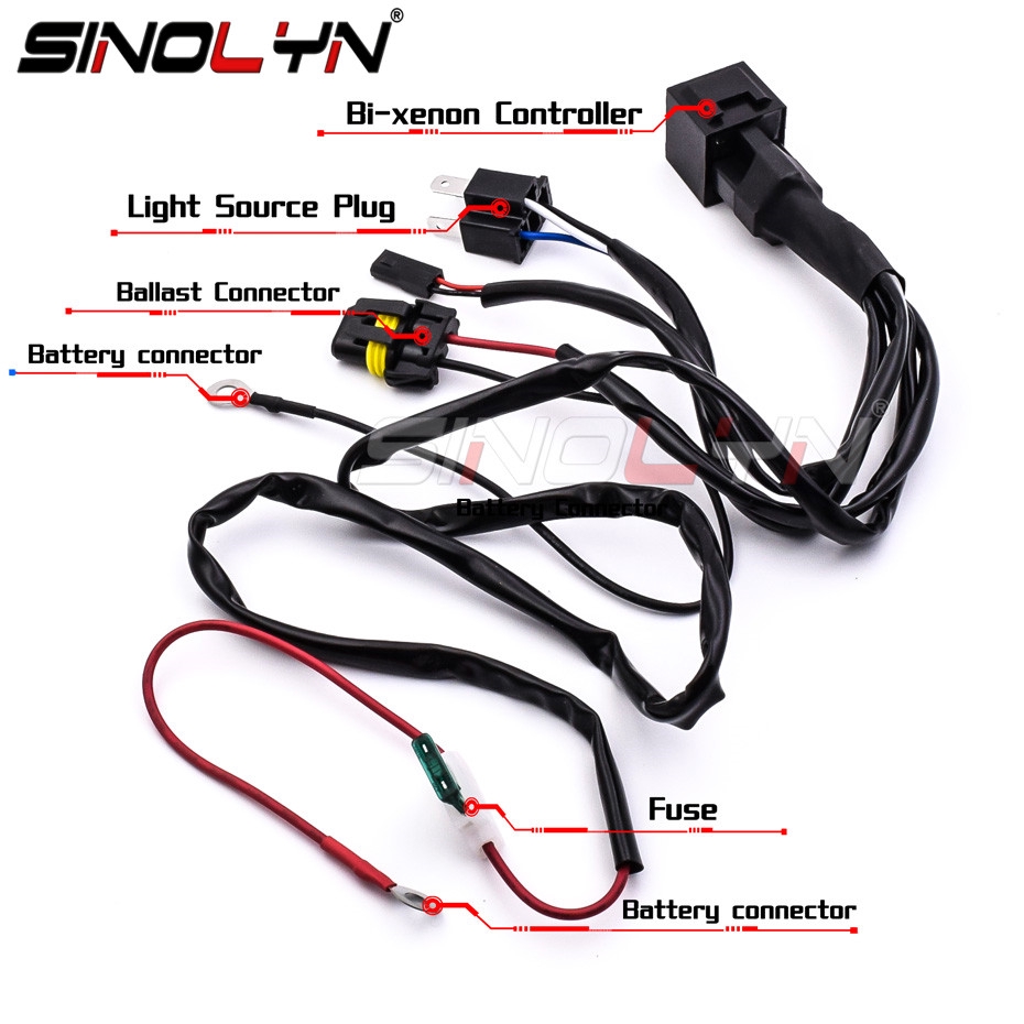 Motorcycle Headlight H4 HID Xenon Relay Harness For Bixenon Projector ...