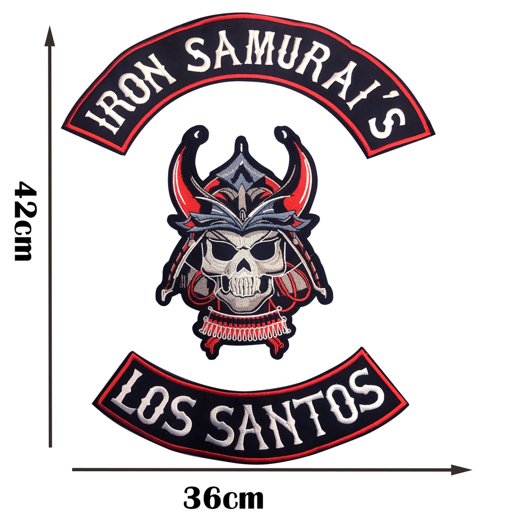 Big Size Biker Patches Samurai Punk Skull Eagle Badges Motorcycle MC Patch Applique For Clothi ...