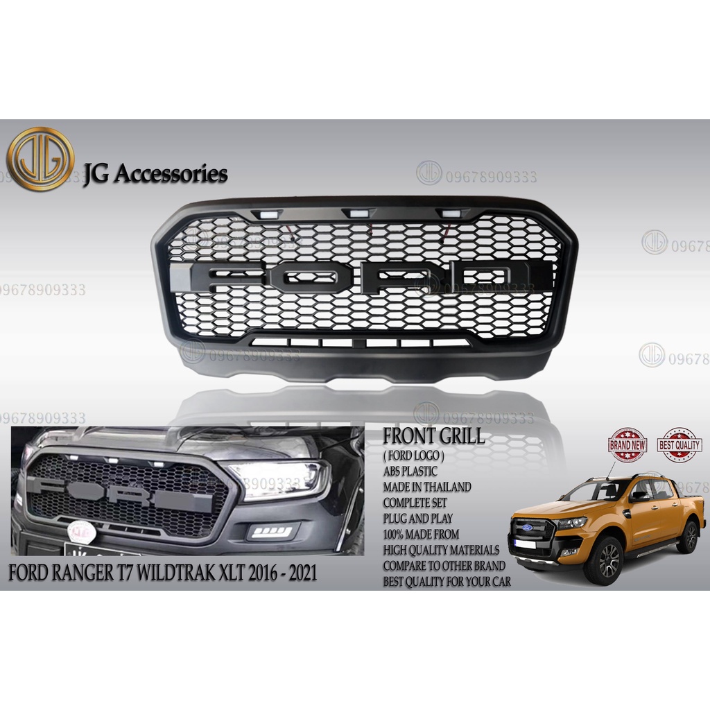 FORD RANGER T7 XLT WILDTRAK 2016-2021 FRONT GRILL WITH DAY TIME RUNNING ...